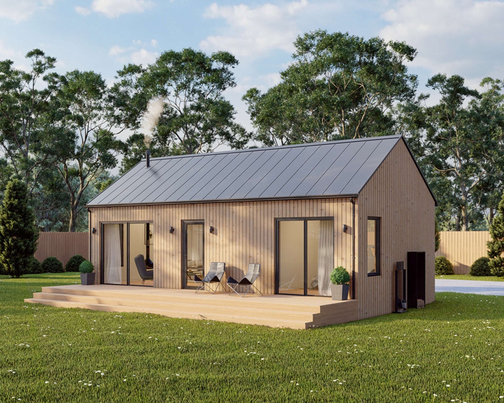Modern Cabin House, 1 Bedroom, 16’ x 32’ – Ibra House Plans
